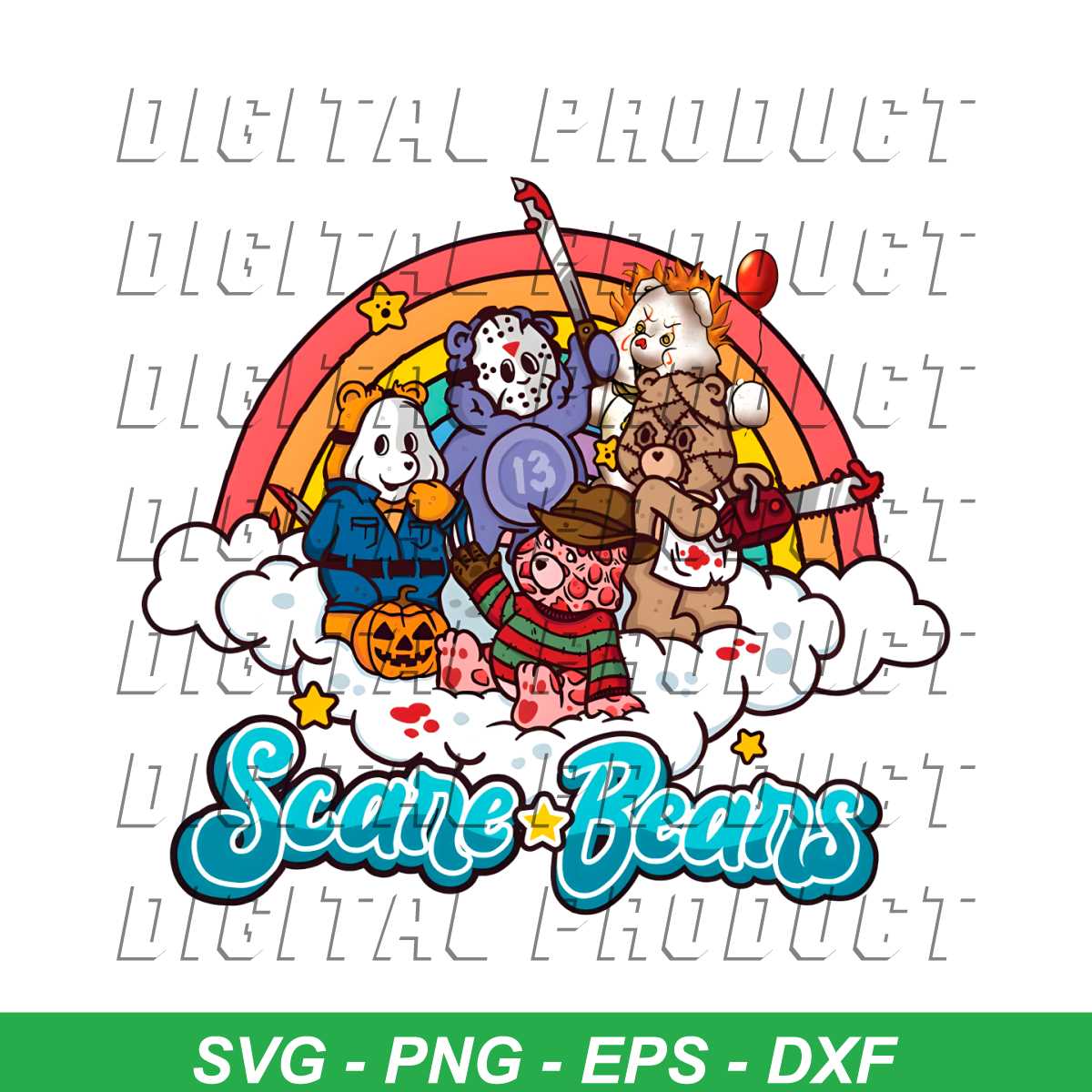 Horror Scare Bears PNG Killer Animals Halloween PNG File - Inspire Uplift