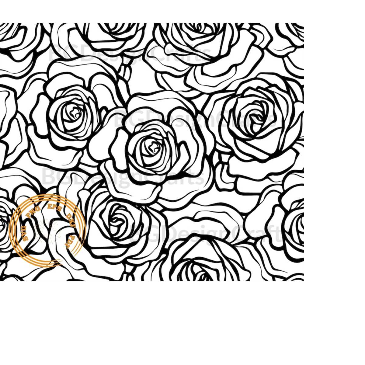 Rose Pattern 1, Rose Pattern SVG, Floral Pattern SVG, Flower | Inspire ...