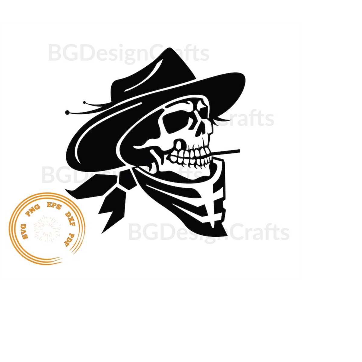 Cowboy skull Svg, Cowboy skeleton svg, Cowboy skull with cig - Inspire ...