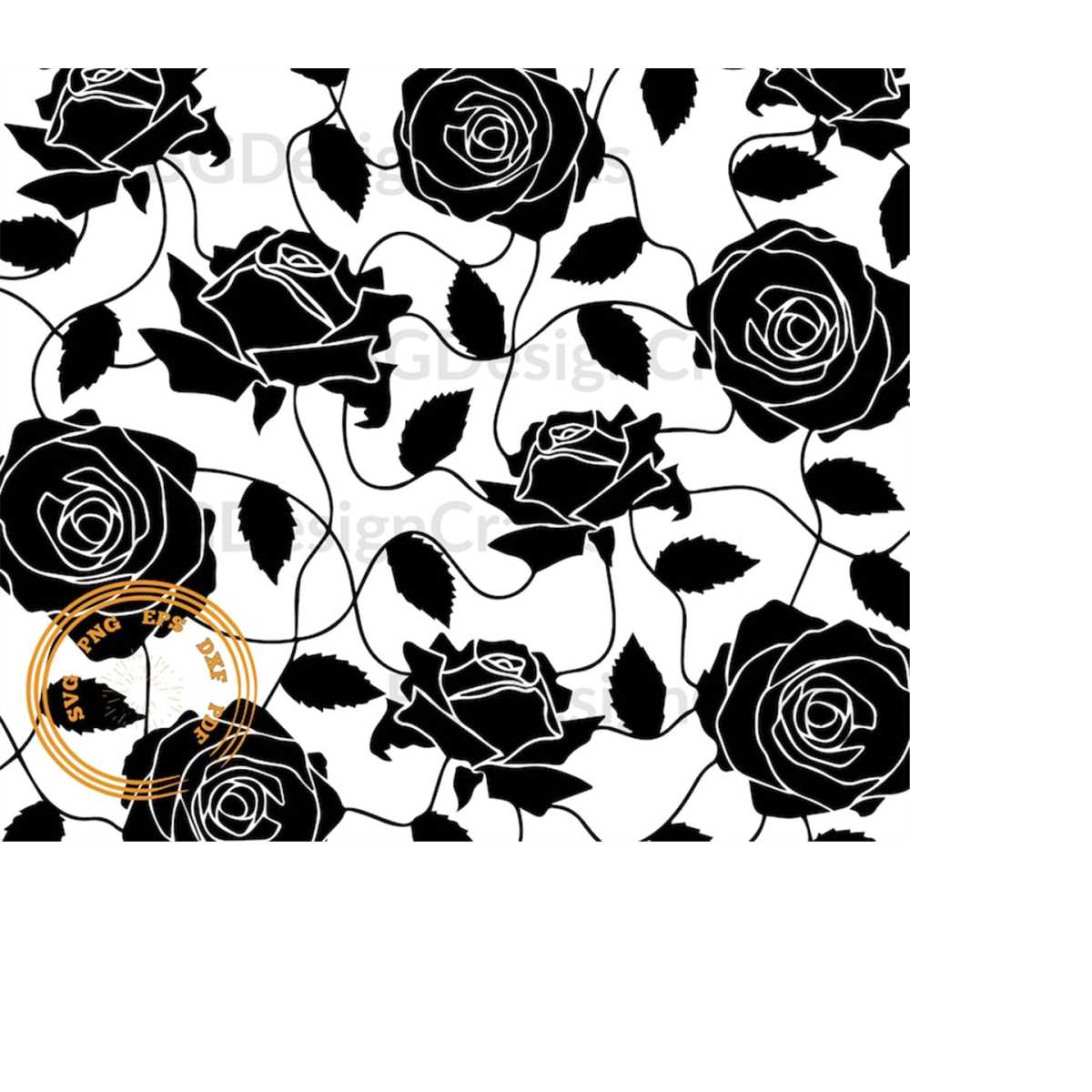 Rose Pattern 2, Rose Pattern svg, Seamless Pattern svg, Flow - Inspire ...