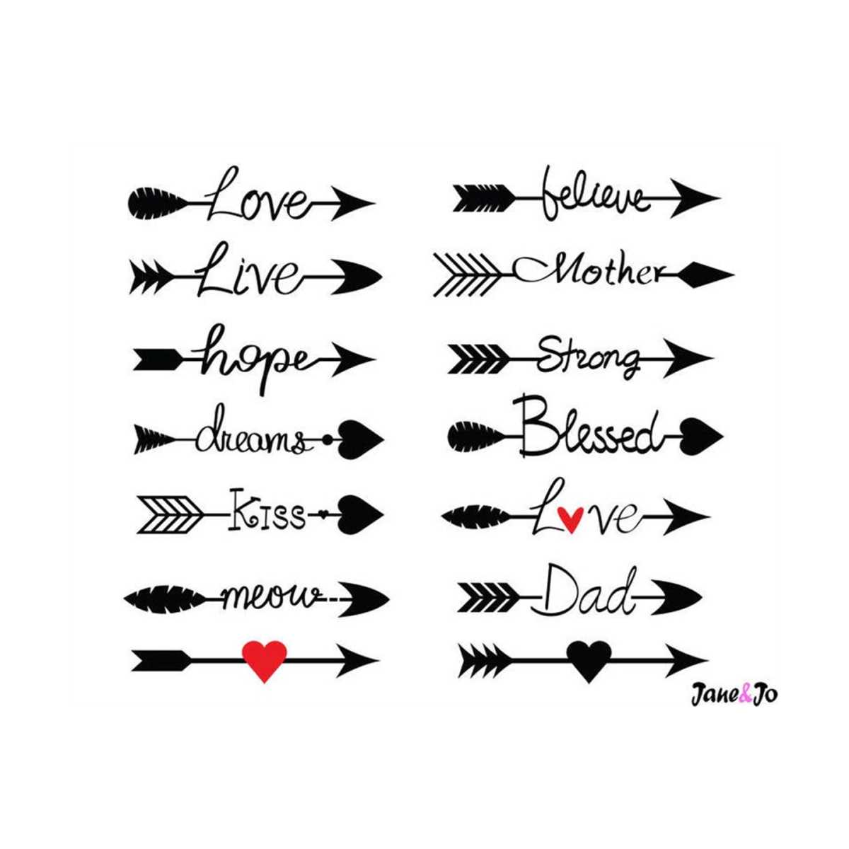 Arrow Words Svg,Arrows word svg,Arrow svg,Love arrow svg,Arr - Inspire ...