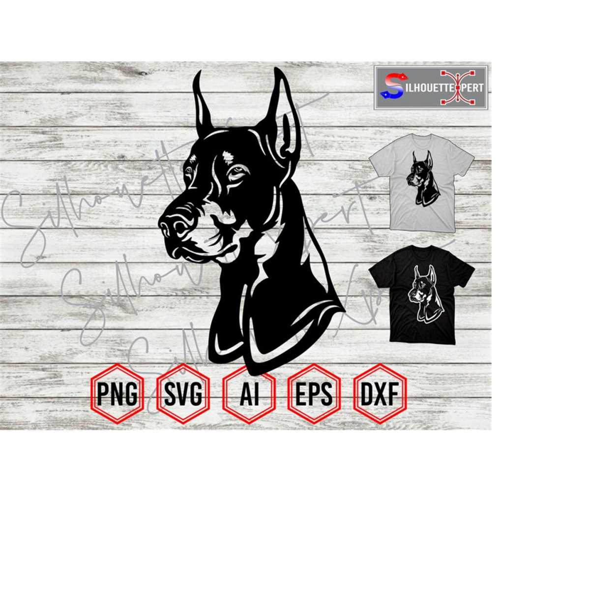 Doberman Head, Doberman Silhouette, Doberman svg, Dog svg, D - Inspire ...