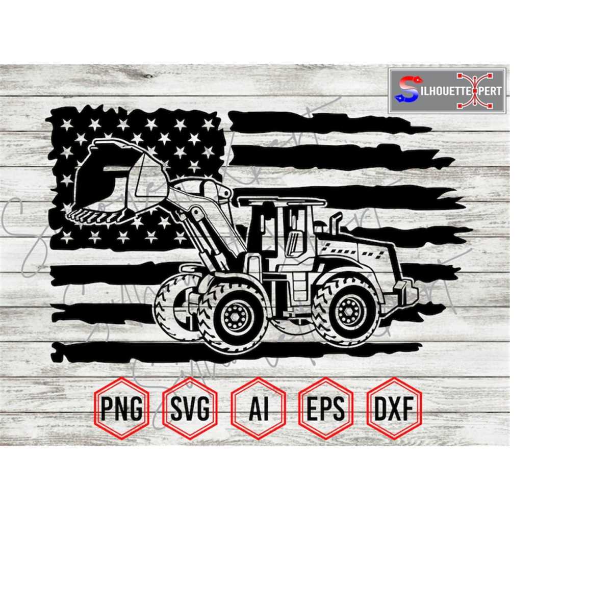Wheel Loader svg, American Flag svg,Heavy Equipment svg, Con - Inspire ...