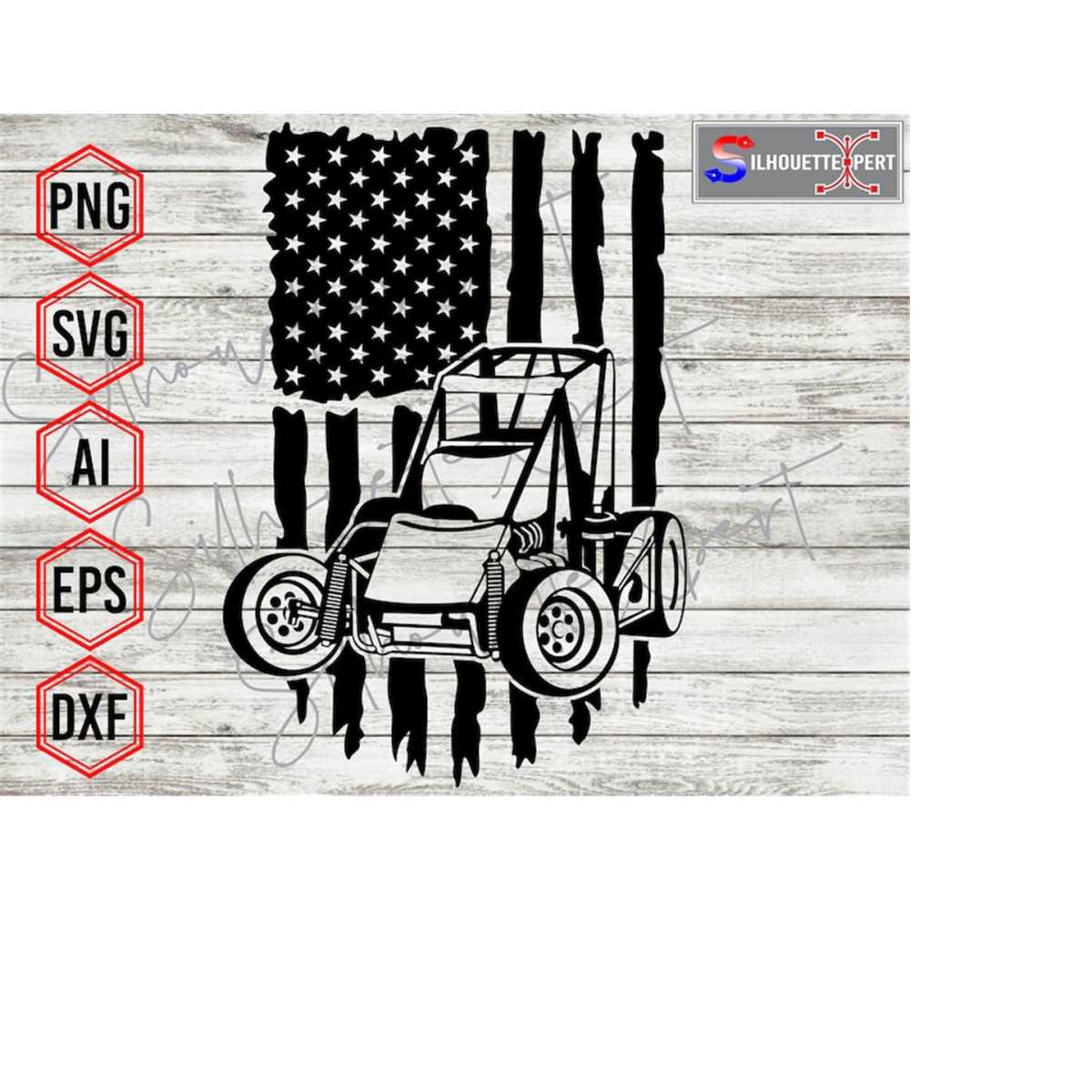 Patriotic US Flag Quarter Midget Racing svg, Racing svg, Dir - Inspire ...