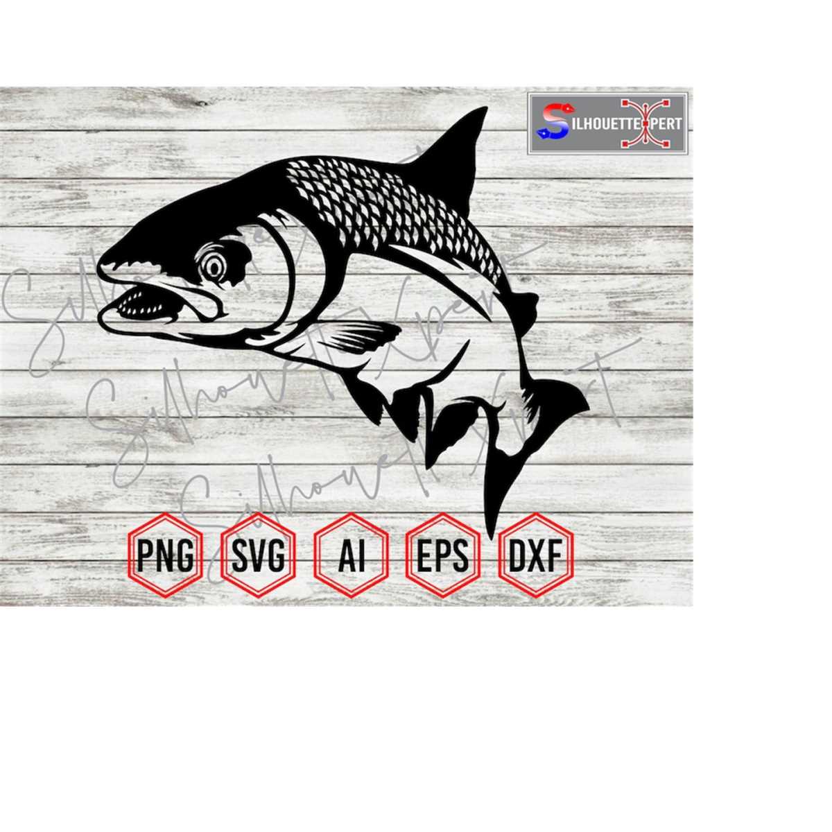 Atlantic Salmon svg, Salmon svg, Fishing svg - Clipart, Silh - Inspire ...