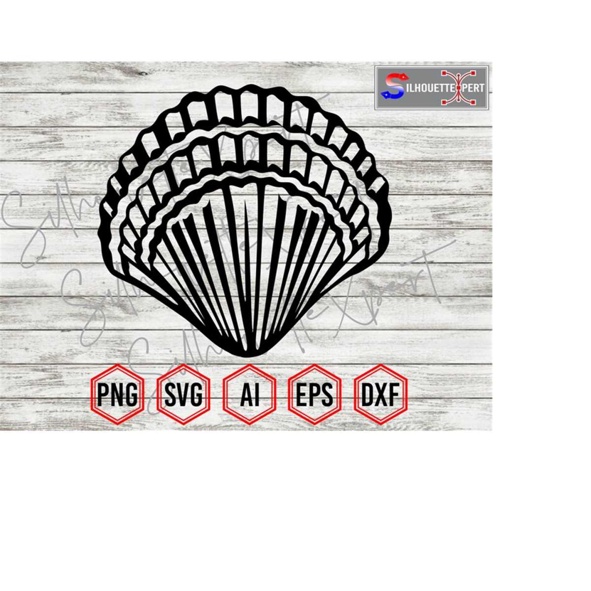 Shell Silhouette, Oyster shell svg, Shell svg - Clipart, Vec - Inspire ...