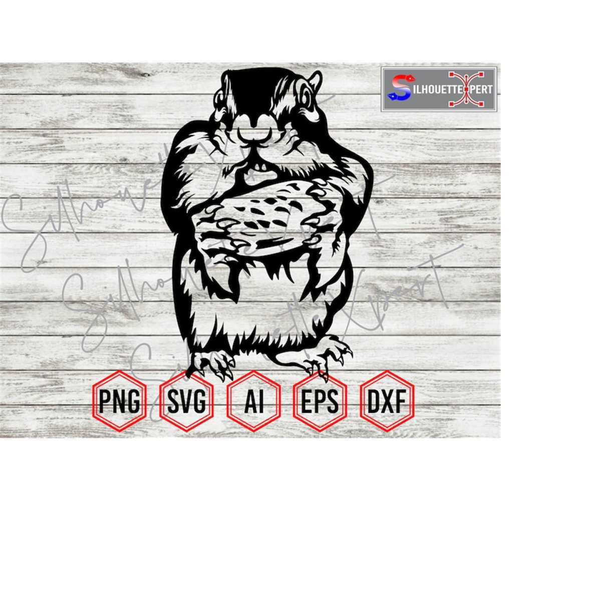 Adorable Chipmunk Silhouette 4, Chipmunk svg, Animal svg - C - Inspire ...