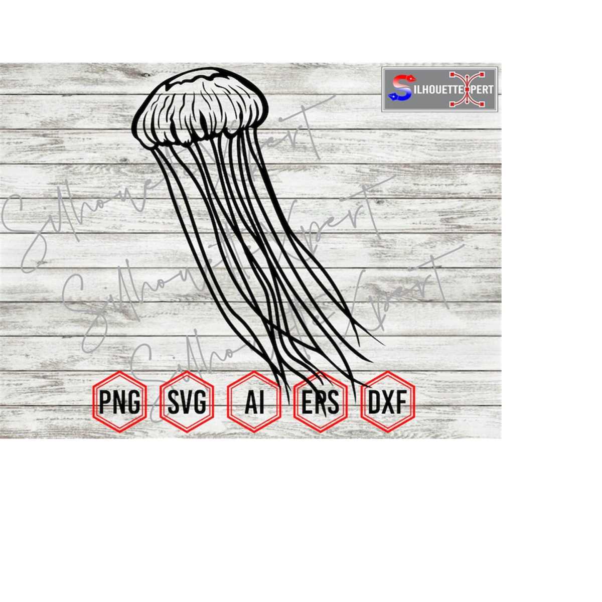 Jelly Fish Silhouette 2, Jelly Fish svg, Beach svg - Clipart | Inspire ...