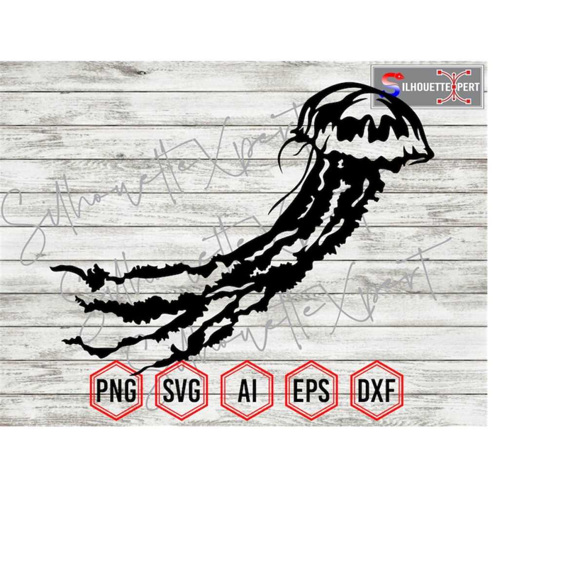 Jelly Fish Silhouette 1, Jelly Fish svg, Ocean svg - Clipart | Inspire ...