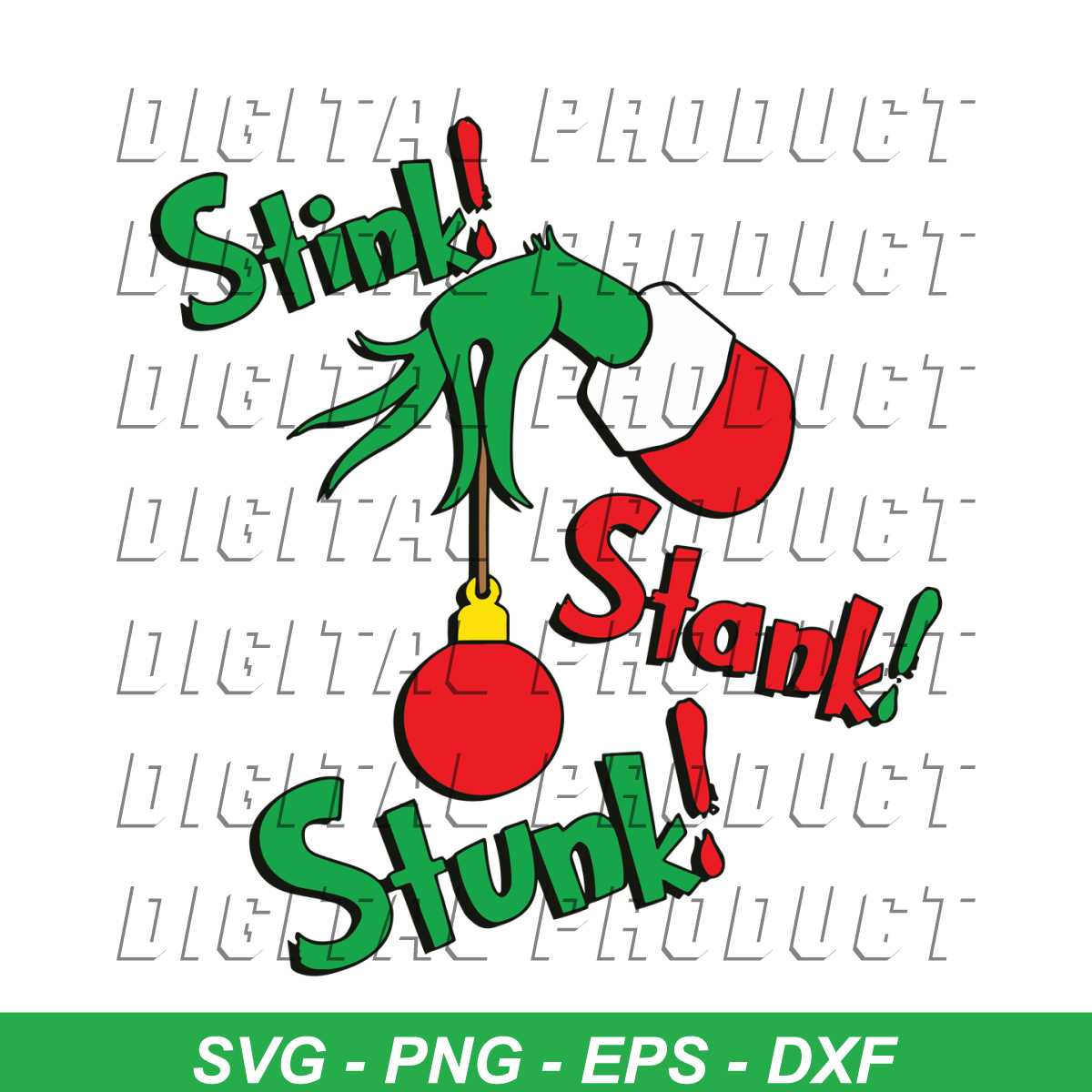 Retro Grinch Stink Stank Stunk SVG Graphic Design File | Inspire Uplift