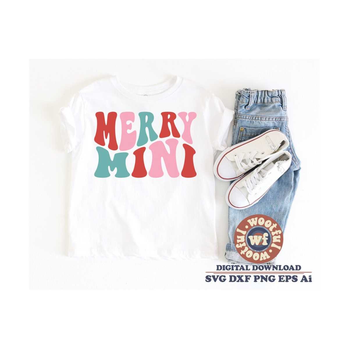 Merry Mini svg, Merry and Bright svg, Wavy Stacked svg, Merr | Inspire ...