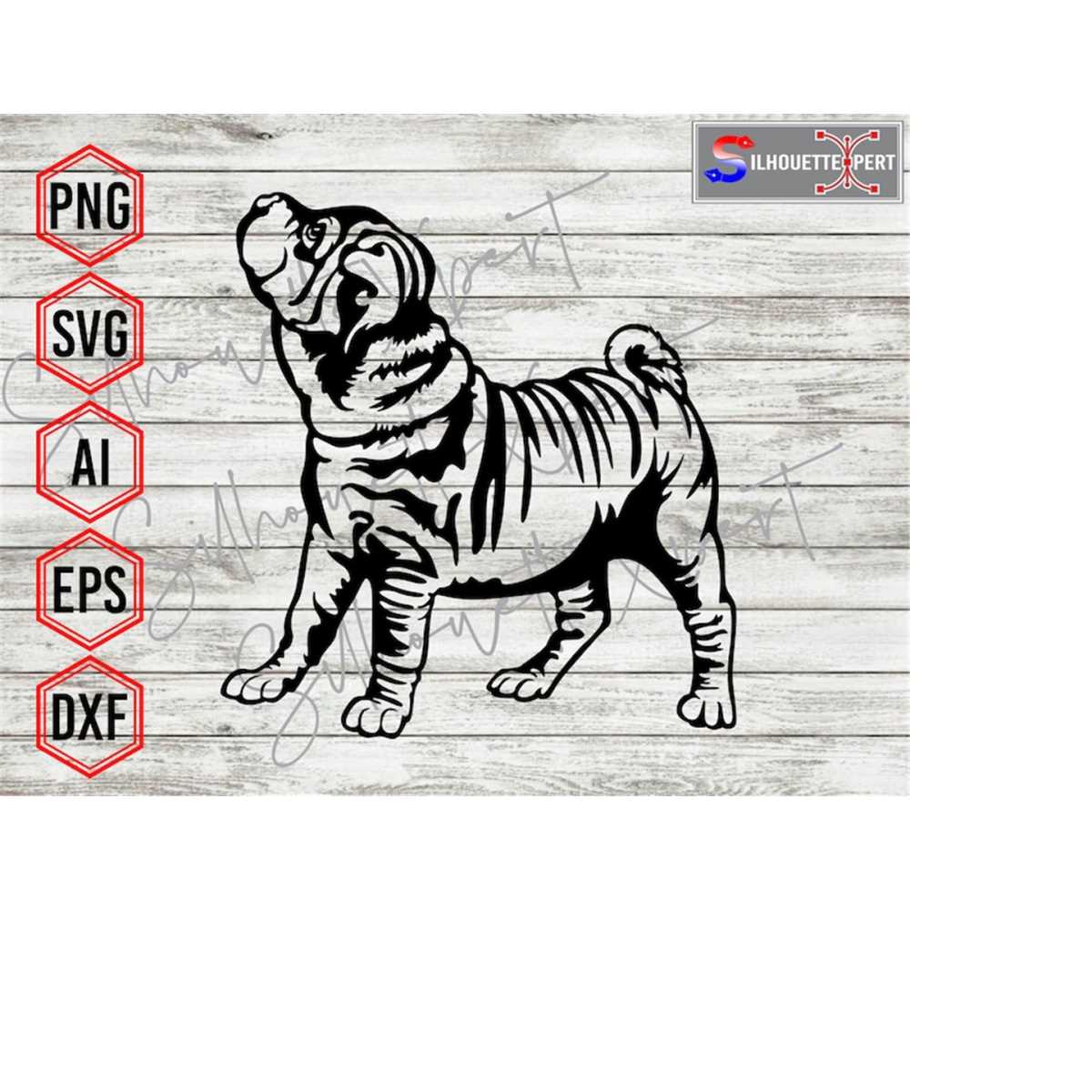 Cute Shar Pei svg, Shar Pei Line art, Puppy svg, Dog svg - C | Inspire ...