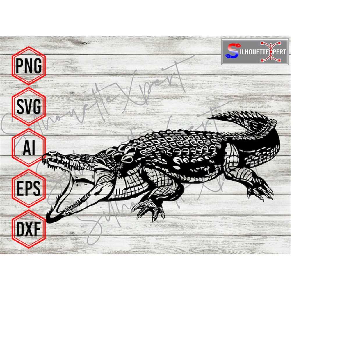 Biting Crocodile Silhouette, Crocodile svg, Alligator svg - - Inspire ...