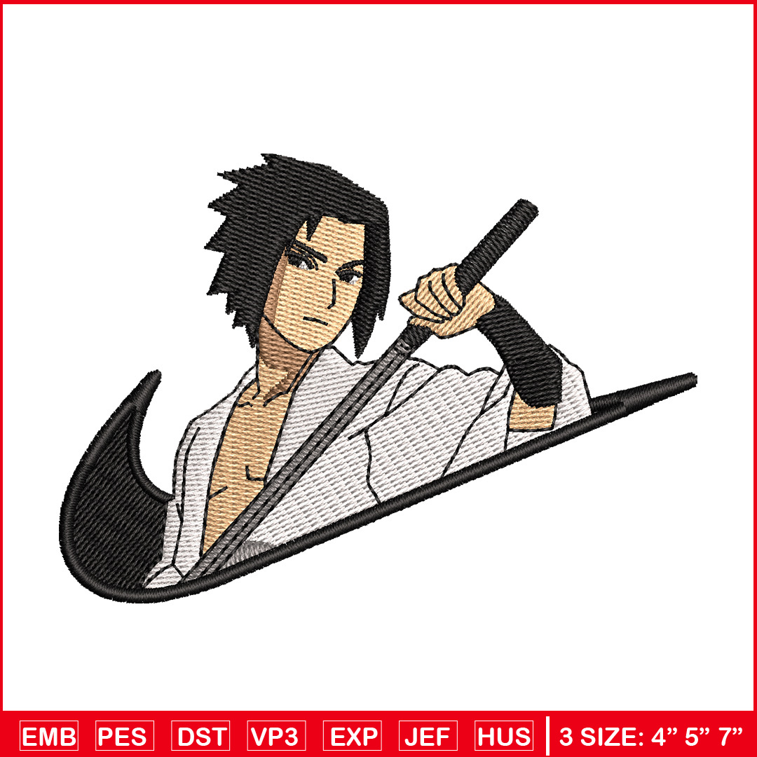 Sasuke saga nike embroidery design, Naruto embroidery, Anime | Inspire ...