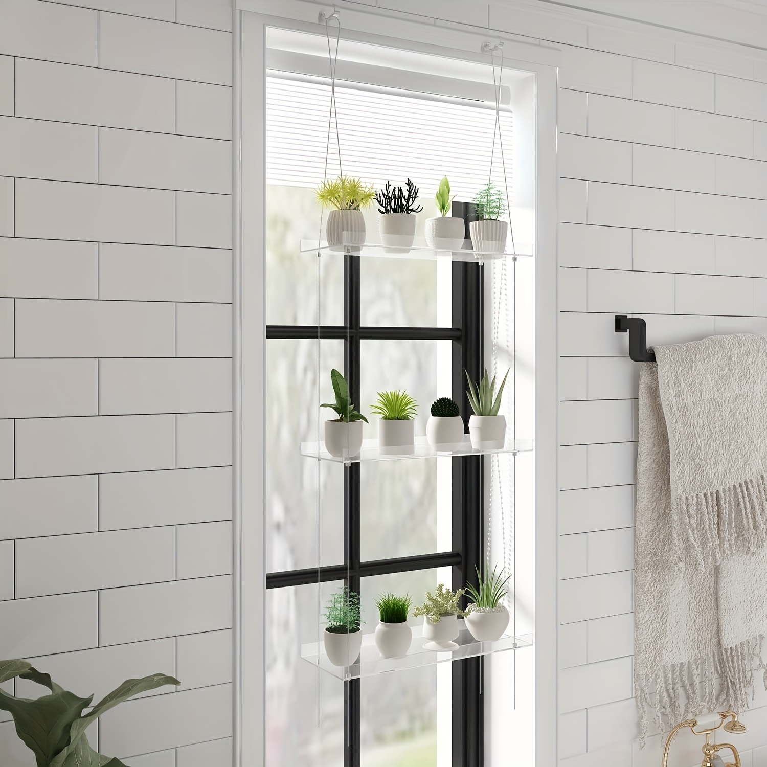 1 Pack, Clear Hanging Window Plant Shelves, Height Adjustabl - Inspire ...