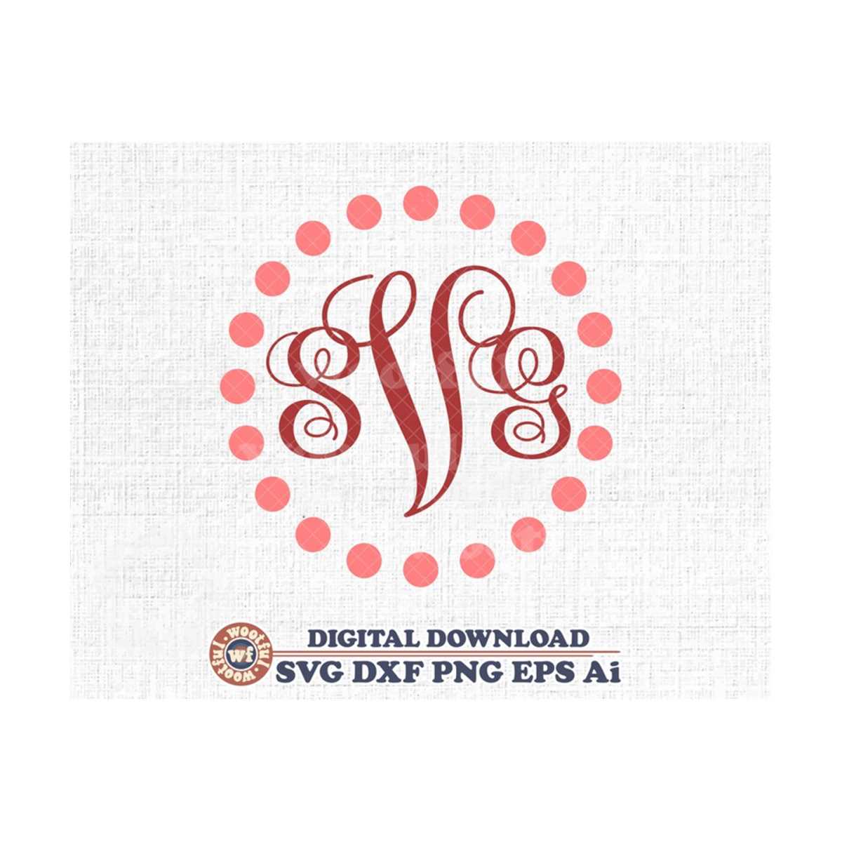 Monogram svg, Circle Monogram Frame, Circle Frame svg, Dots | Inspire ...
