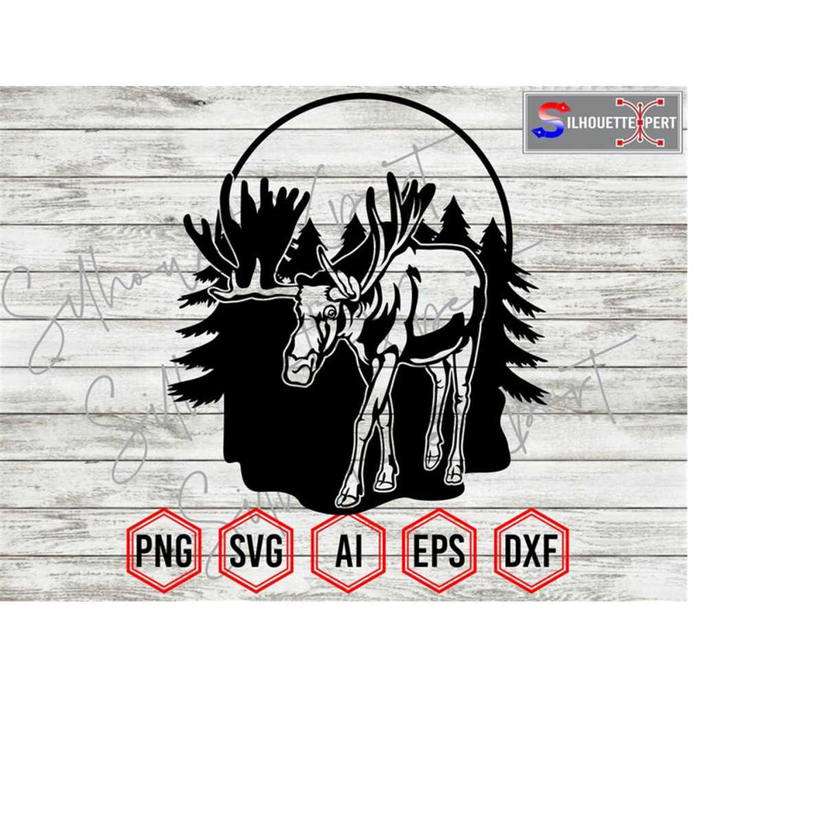 Moose Artwork Silhouette, Moose svg, Moose Hunting svg, Deer | Inspire ...