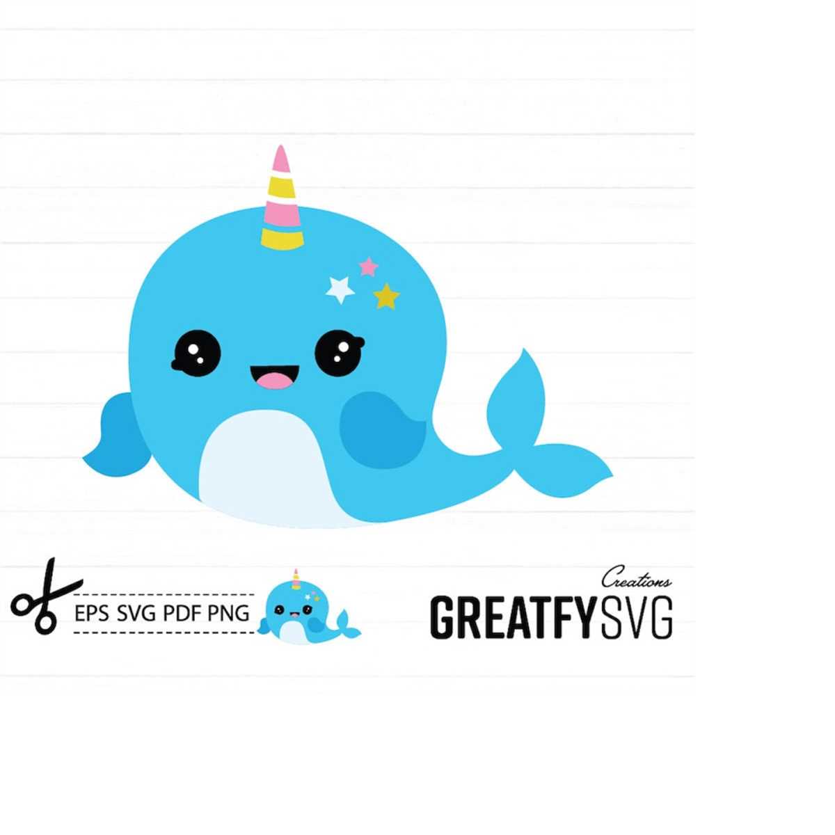 Narwhal Design. Svg Narwahl. Fish Design. Png Clipart. Cute - Inspire ...