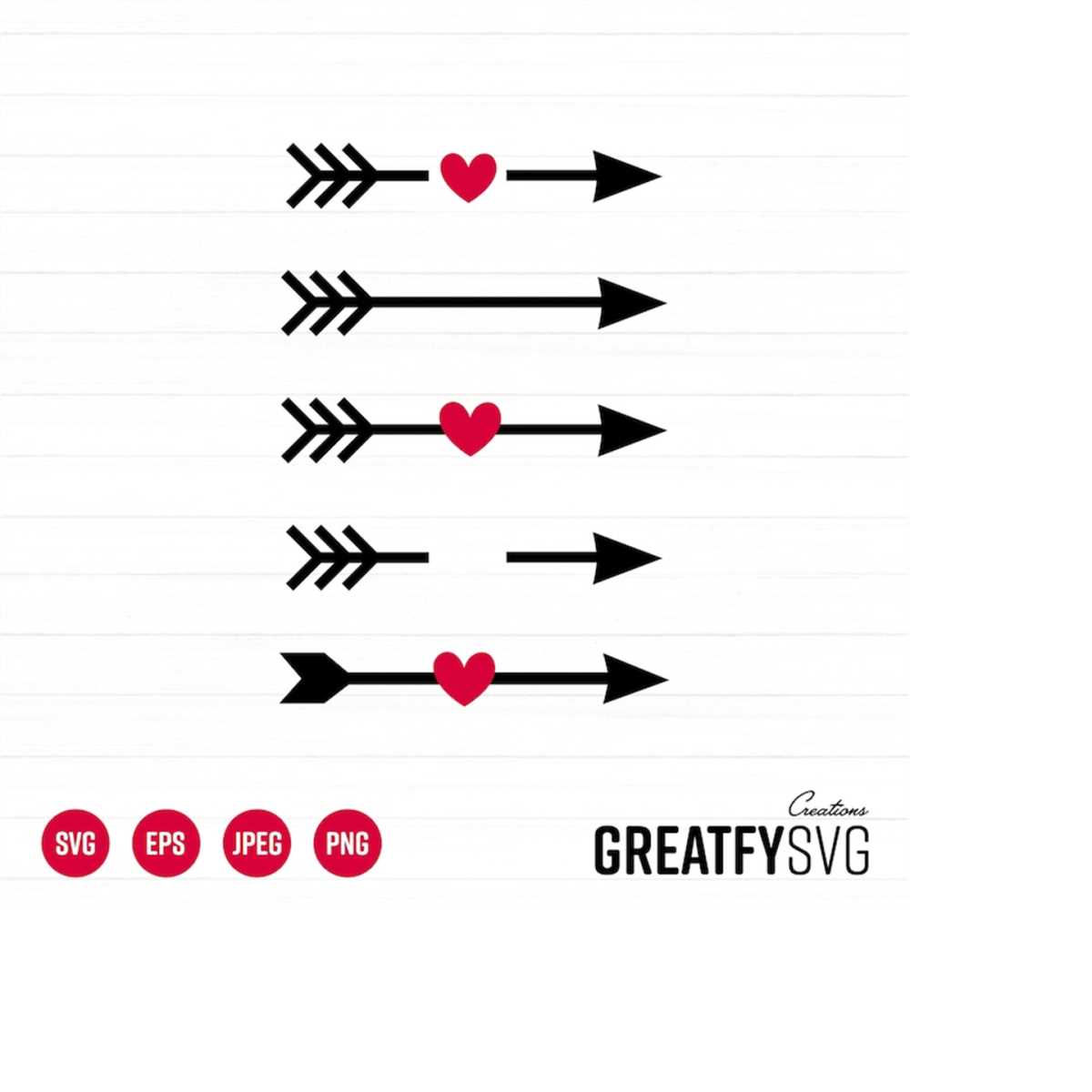 SVG Arrow Heart Cricut File, Arrows, Arrow with Heart Cuttin - Inspire Uplift