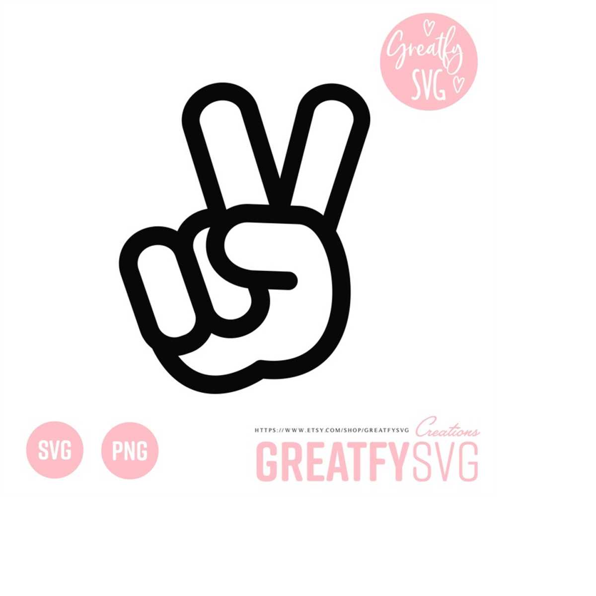 SVG Victory Sign Cut File, Cricut Files, Cutting File Hand V - Inspire ...