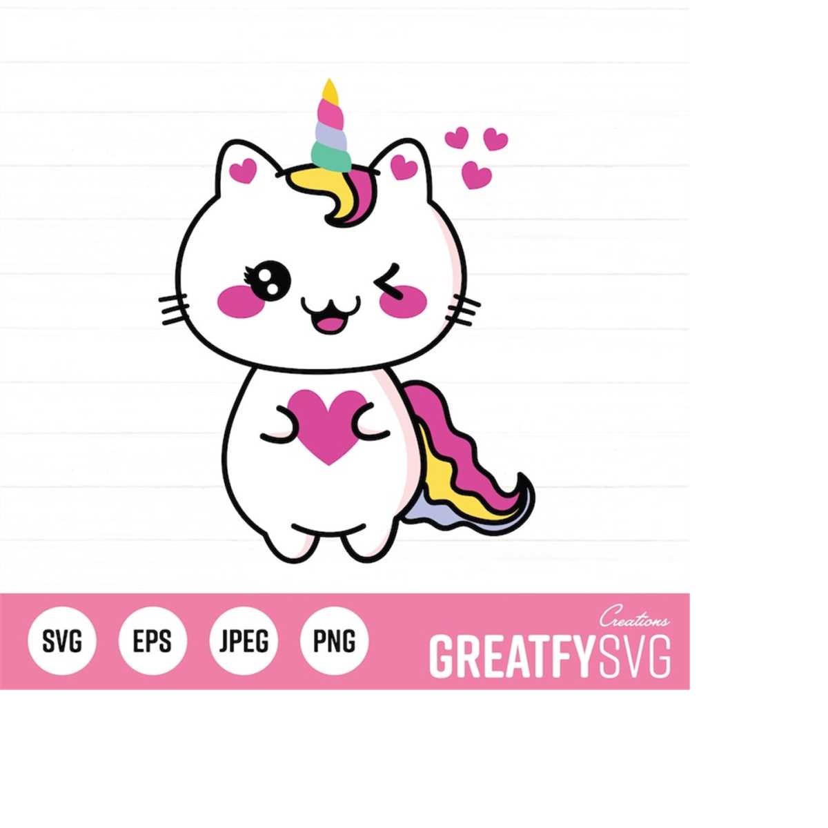 Caticorn Svg. Rainbow Clipart. Caticorn Clipart. Rainbow Svg - Inspire ...