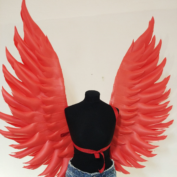 Large Red Vertical Angel Wings for Adults, Movable Soft Wing | Inspire ...