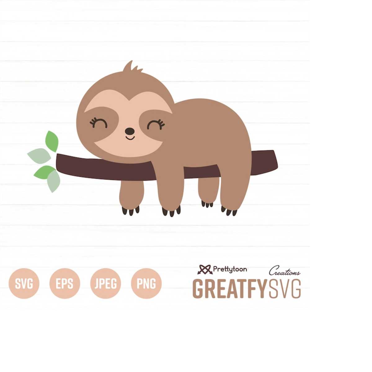 Instant Download Svg Sloth Cut File for Cricut Design Space, - Inspire ...