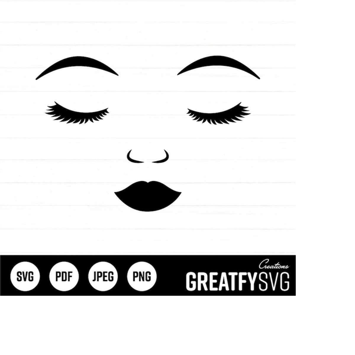 Woman Face Svg, Face Svg, Eyes Svg, Face Clipart, Woman Cut | Inspire ...