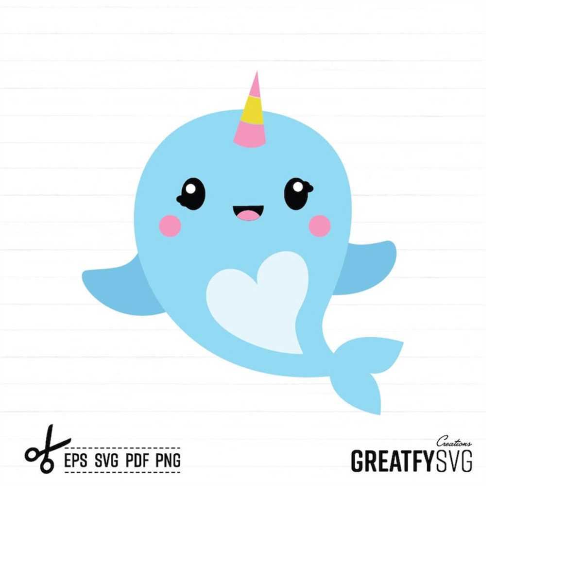 Narwhal Design. Svg Narwahl. Fish Design. Png Clipart. Cute | Inspire ...