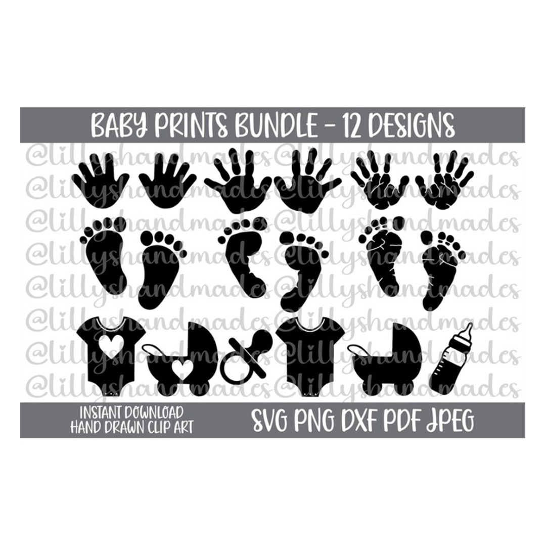 Baby Feet Svg, Footprints Svg, Handprint Svg, New Baby Clipa | Inspire ...