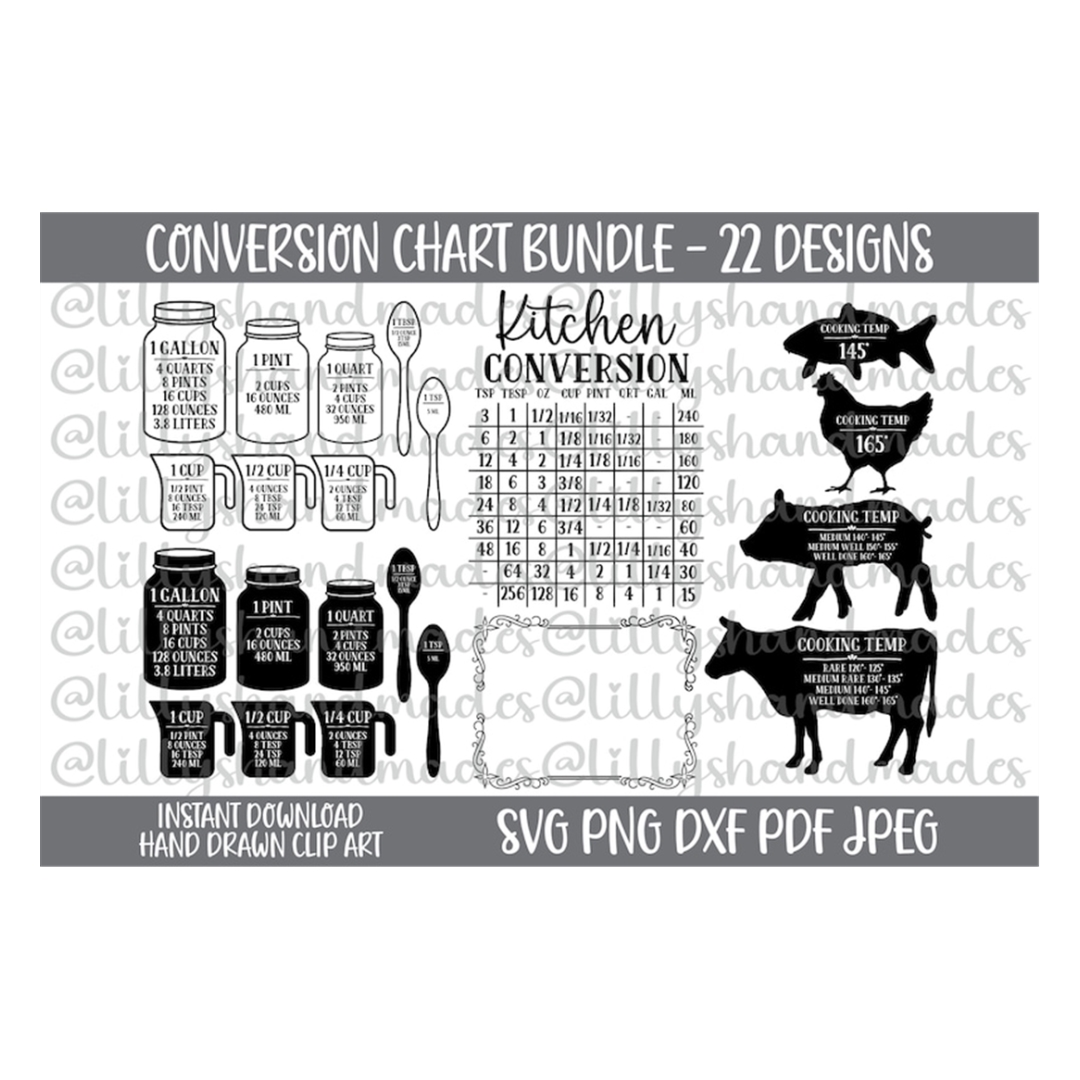 Kitchen Conversion Chart Svg, Kitchen Chart Svg, Kitchen Mea - Inspire ...
