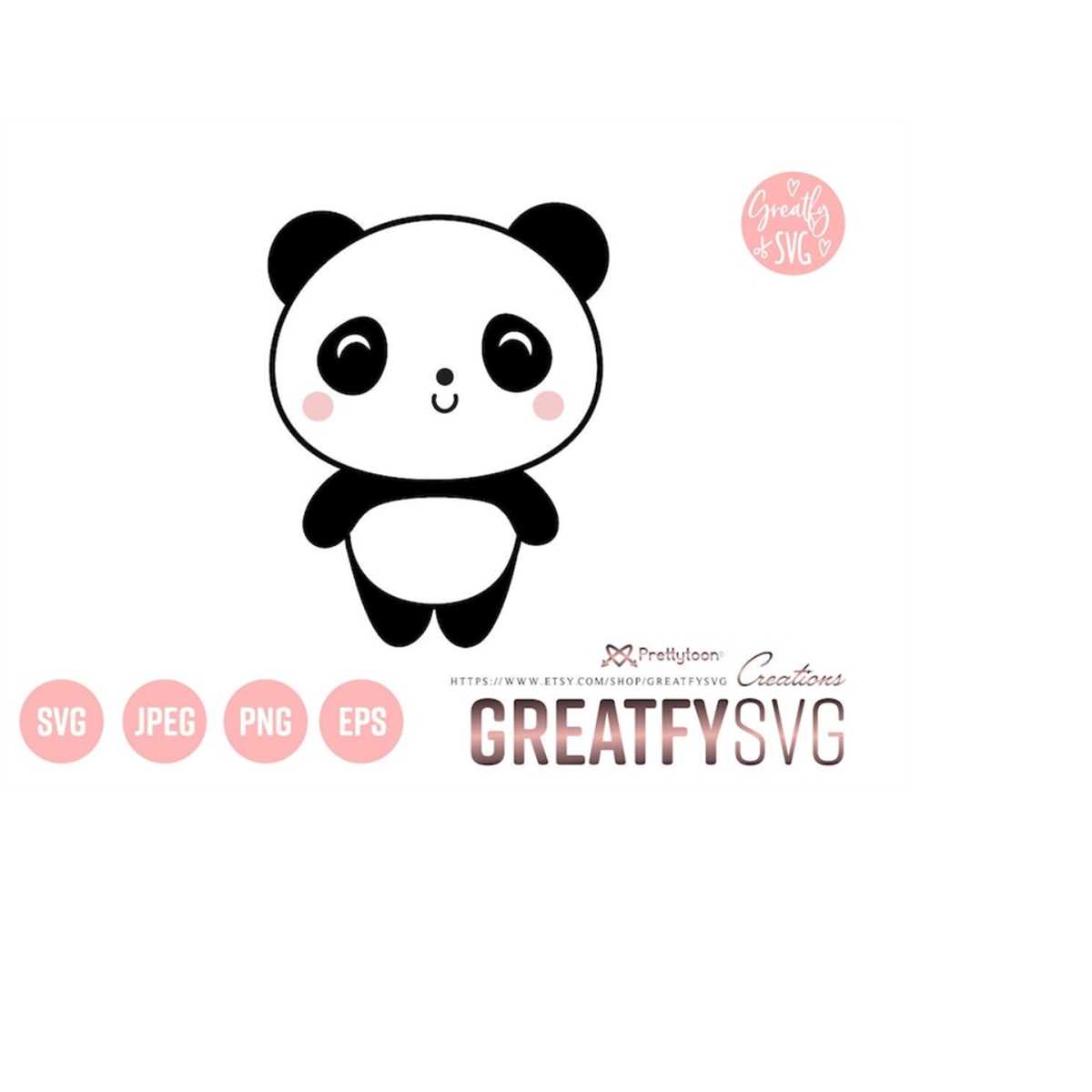 Panda SVG, Cute Svg, Panda Clipart, Cut File for Cricut, Pan | Inspire ...