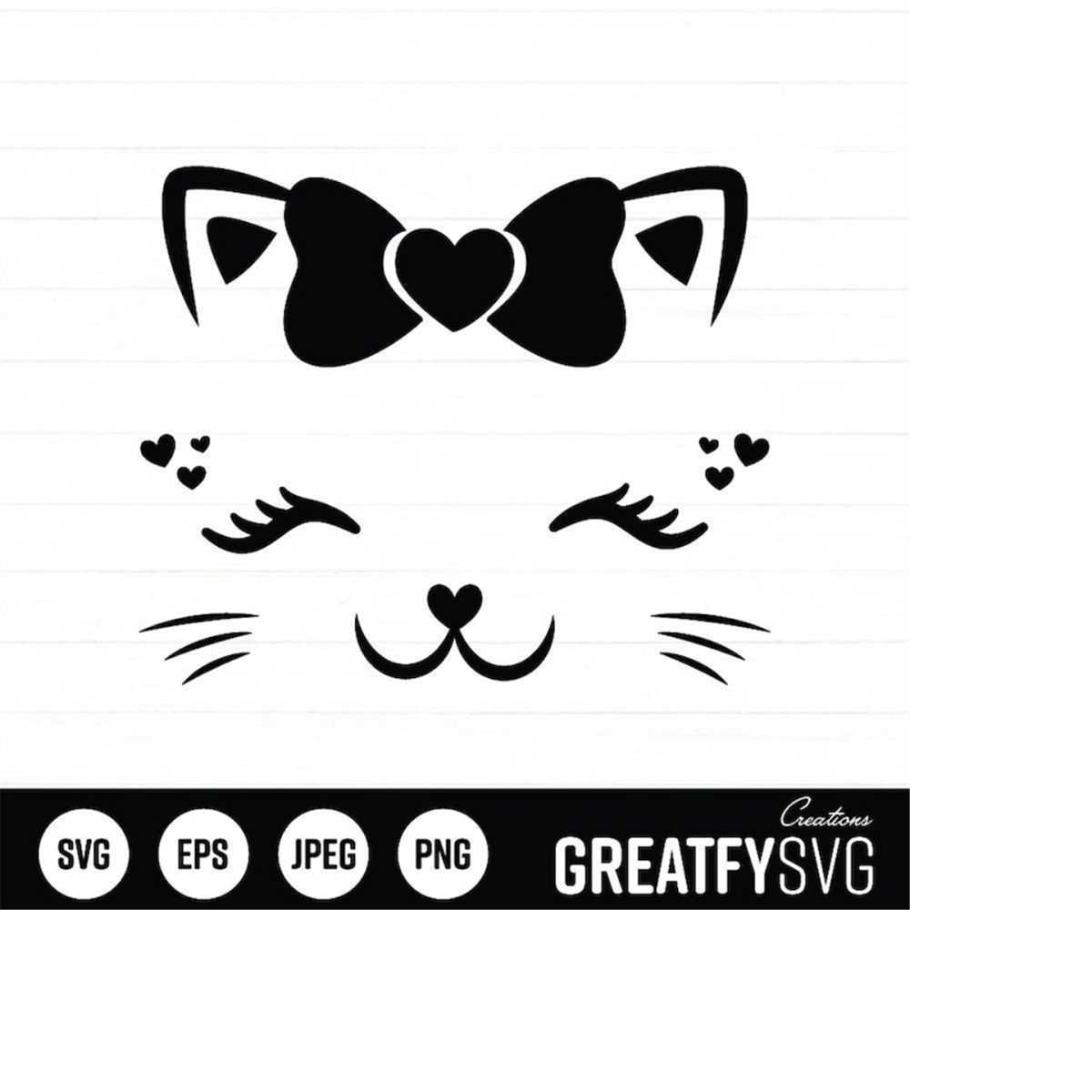 Cat SVG. Cat Face SVG. SVG. Meow Svg. Cat Clipart. Cat Cut F - Inspire ...