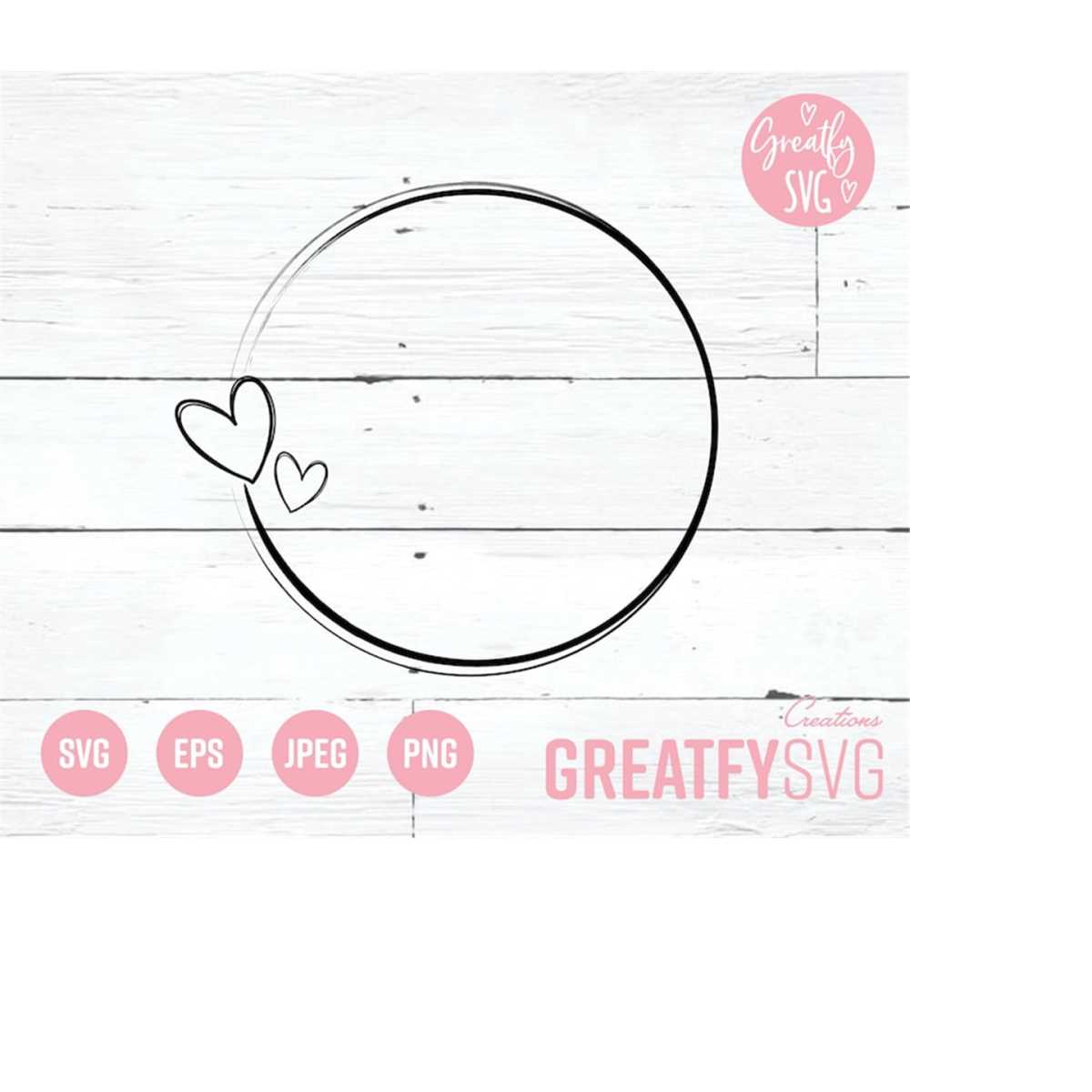 Frame Heart SVG, Doodle Handdrawn Svg, Circle Svg, Circle Cu - Inspire ...