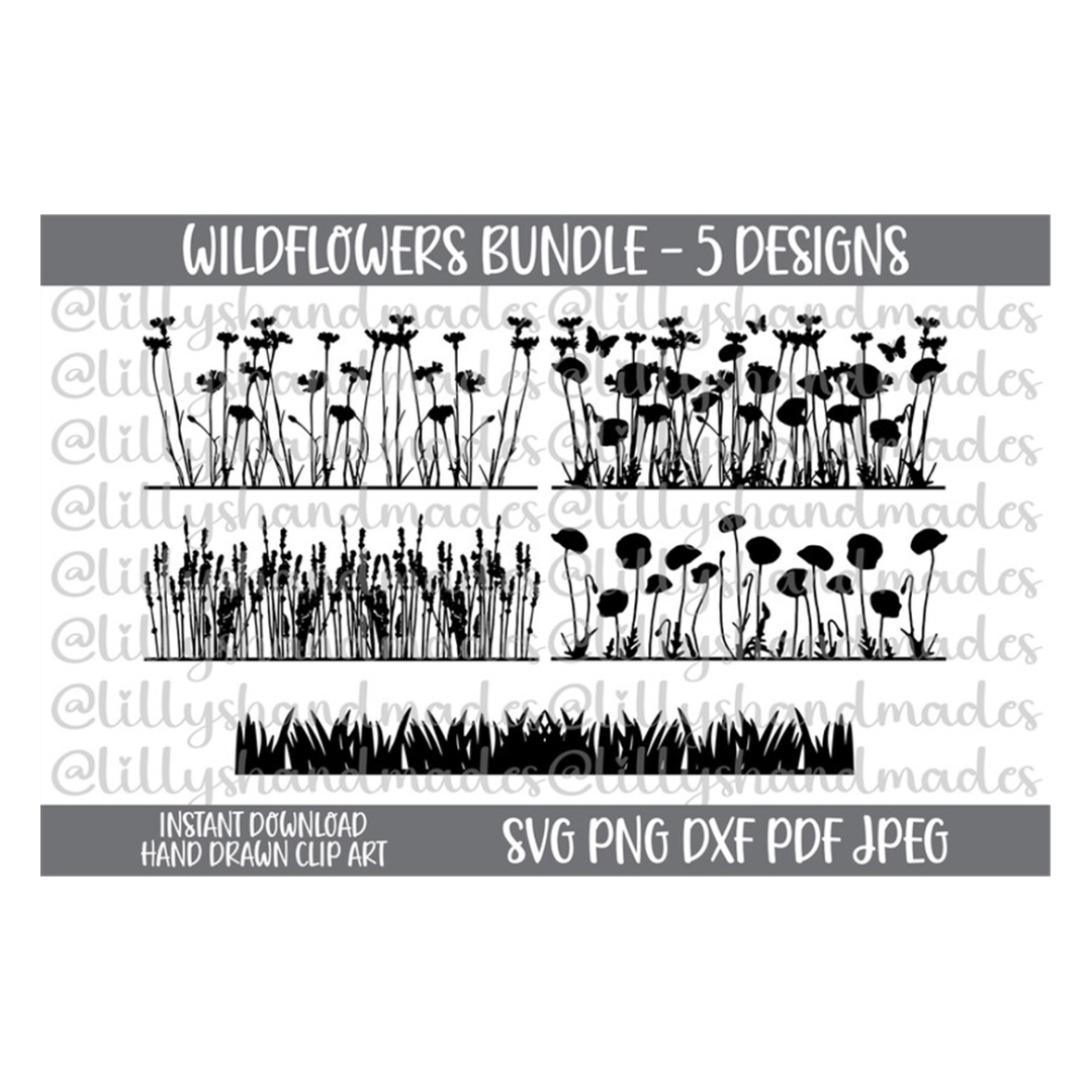 Wildflower Svg Grass Svg, Wildflower Clipart Botanical Svg W | Inspire ...
