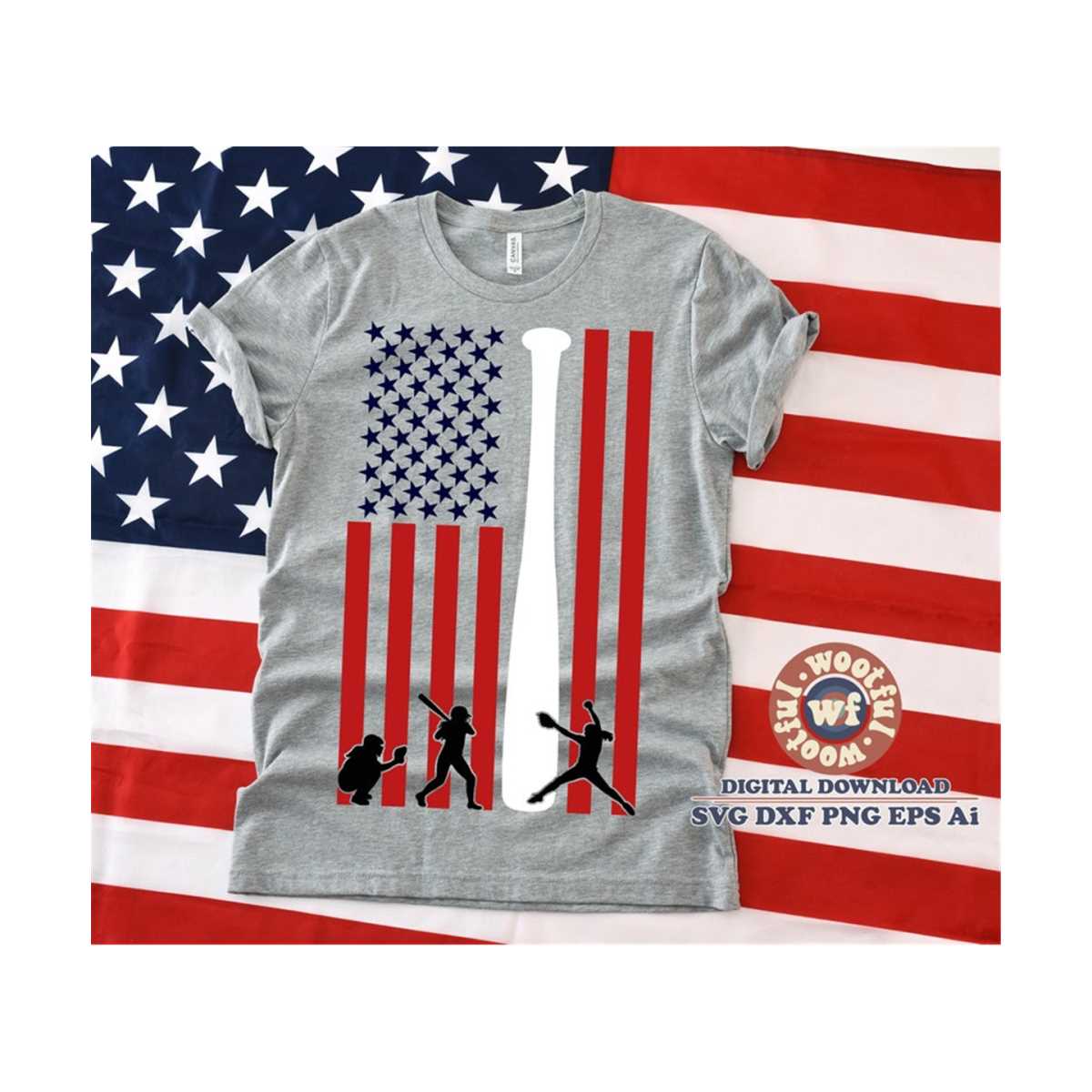 USA Softball Flag svg, Softball fan svg, Patriotic svg, 4th | Inspire ...