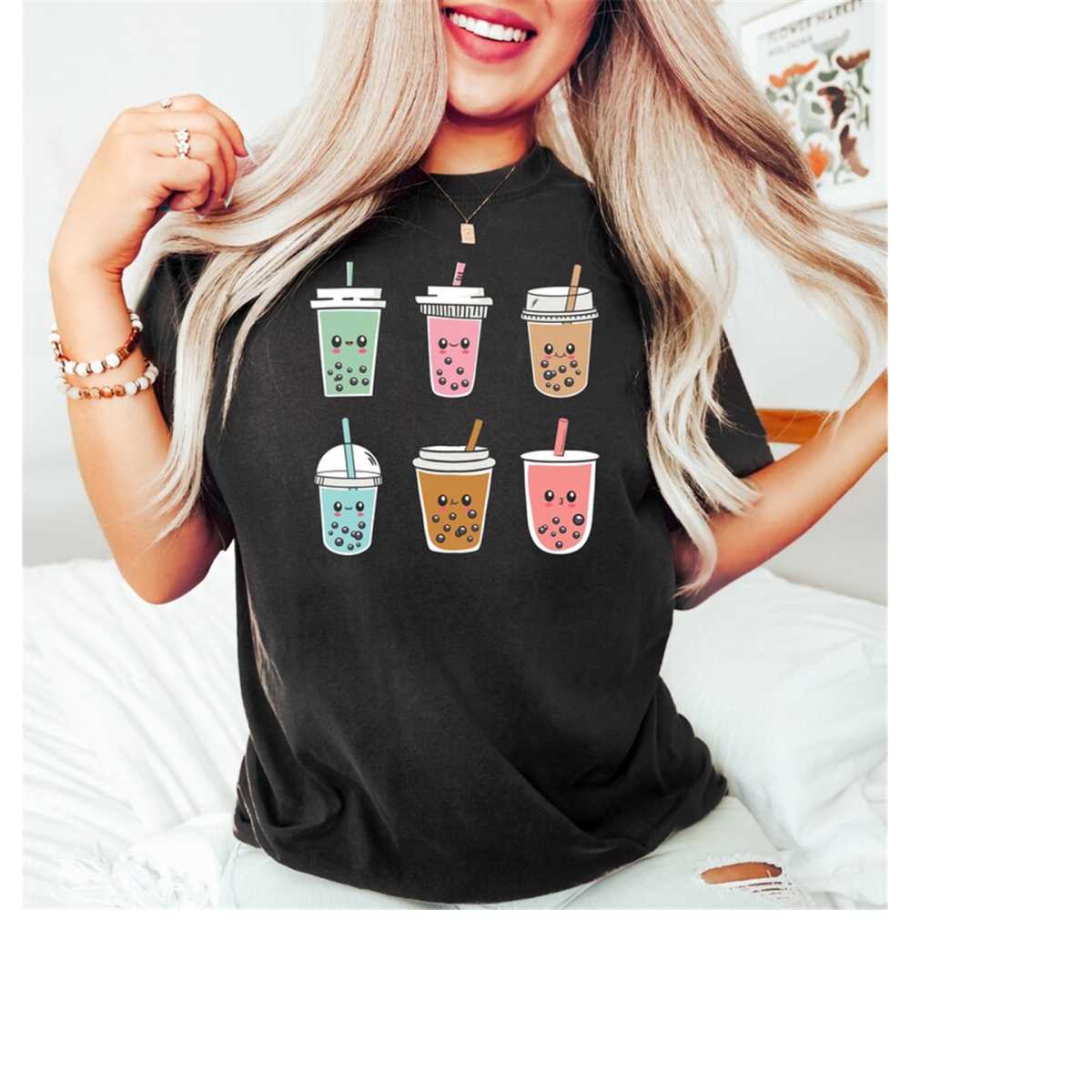 Bubble Tea Shirt, Happy Cute Smiling Bubble Tea Shirt, Tea S | Inspire ...