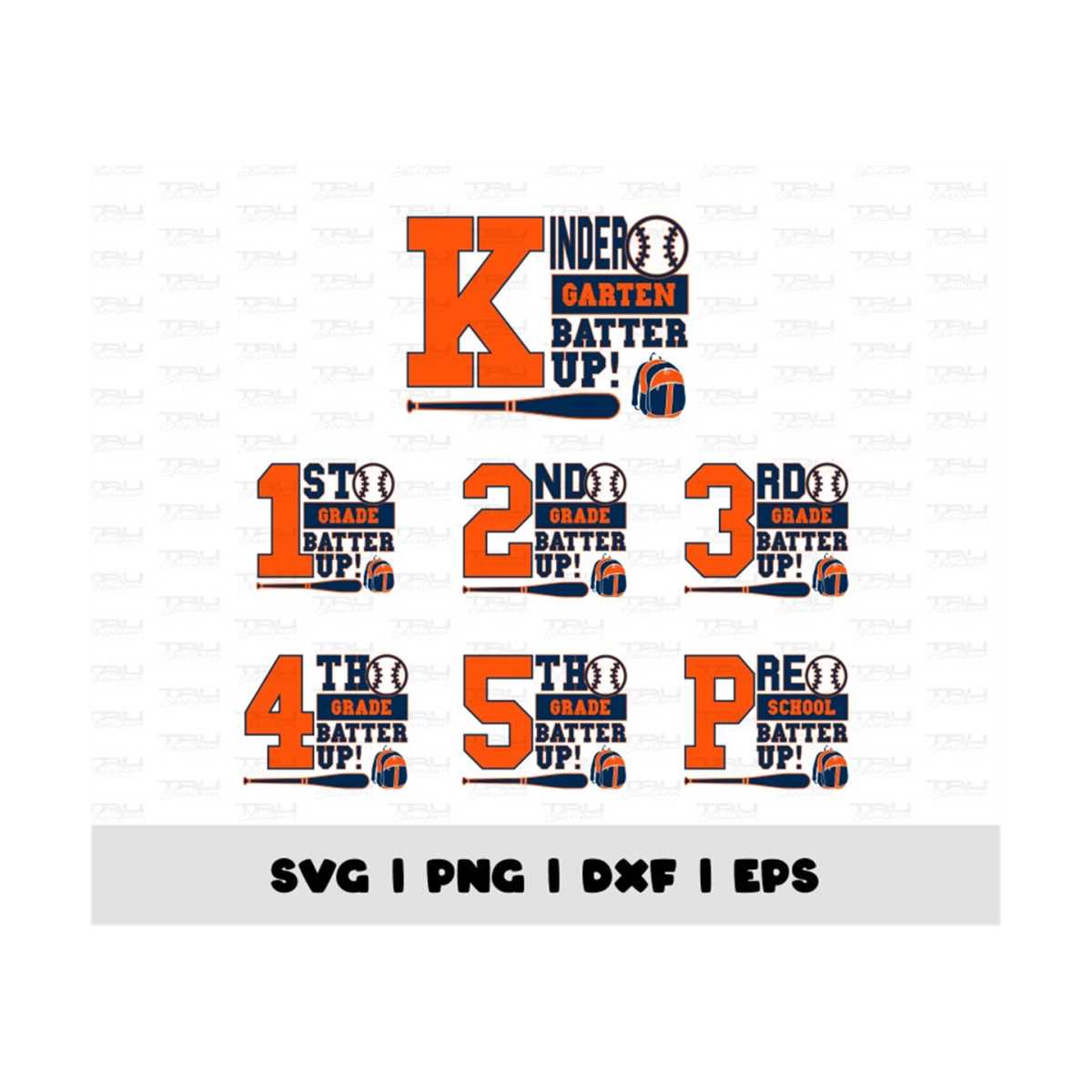 Back To School Bundle Svg, Kindergarten Batter Up Png, 1st G - Inspire ...