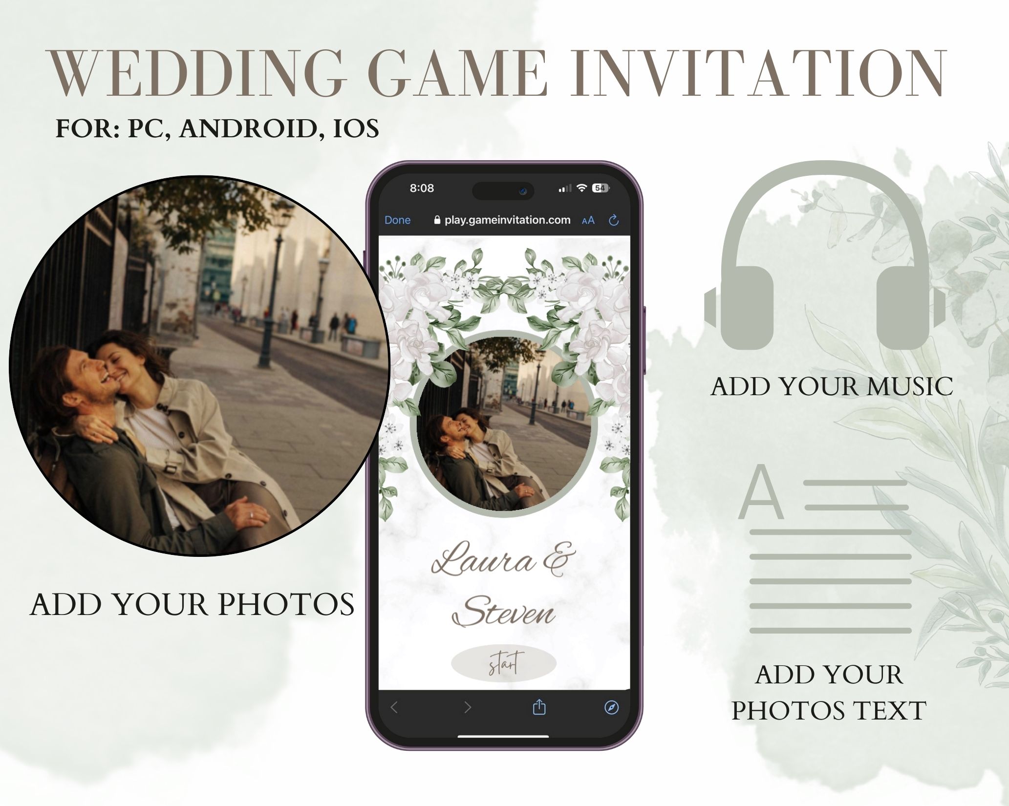 Wedding Digital Invitation Surprise memory Game with you pho | Inspire ...