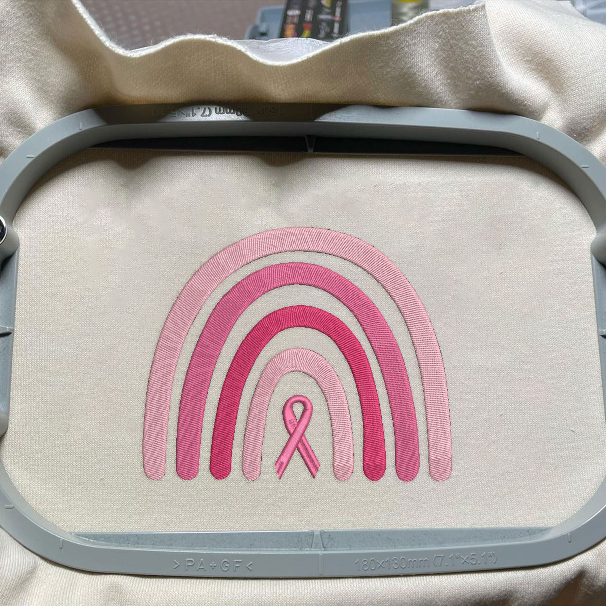 Pink Rainbow Embroidery Designs, Breast Cancer Embroidery De - Inspire ...