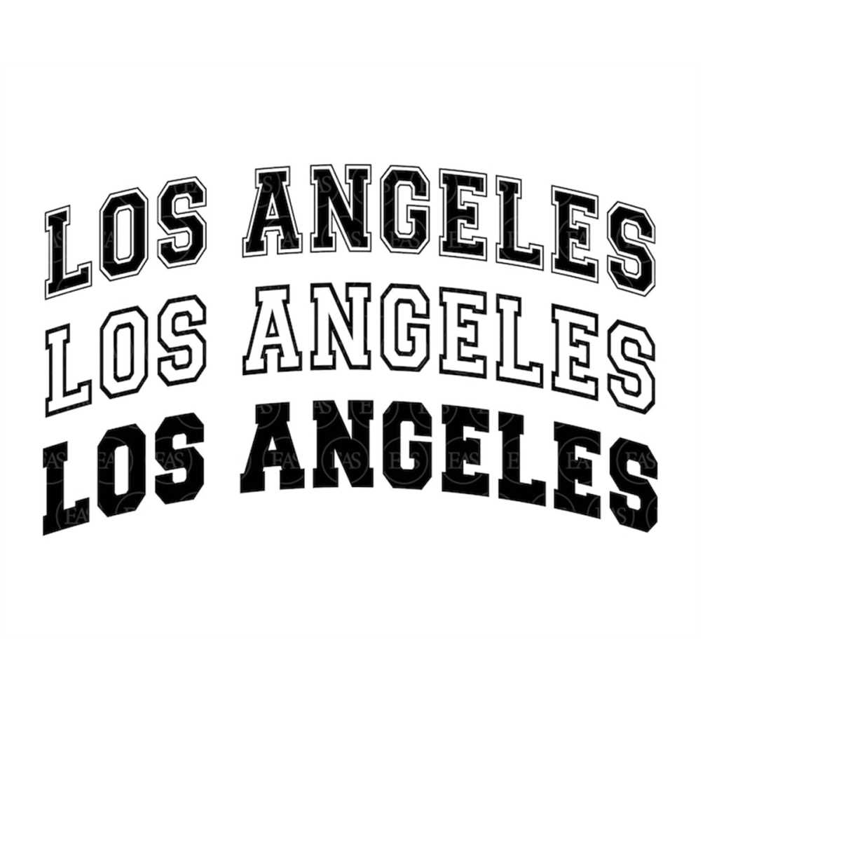 Los Angeles Svg, Varsity Font Svg, College Font, Arched Text - Inspire ...