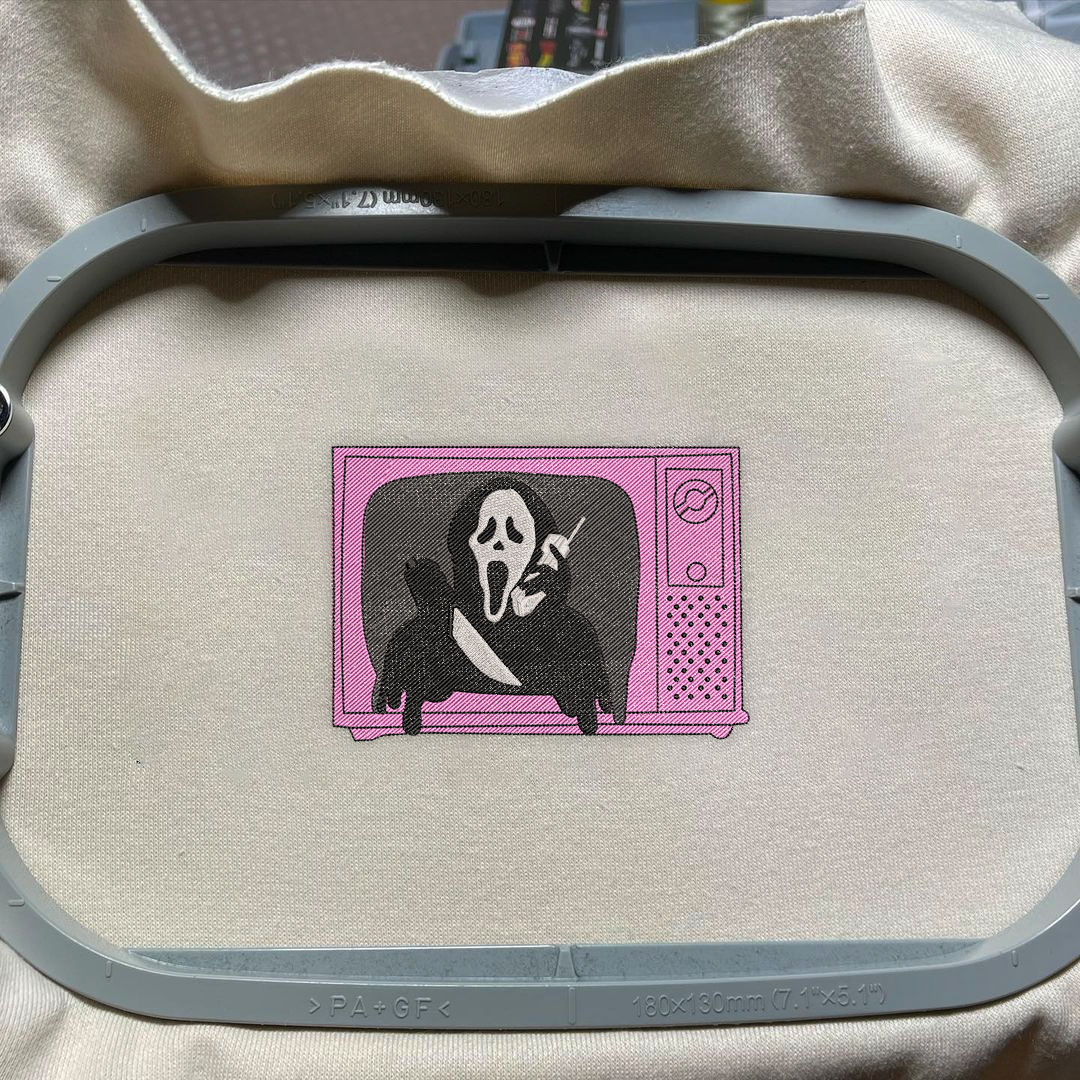 Face Ghost Embroidery Design, Scary Halloween Embroidery Mac | Inspire ...