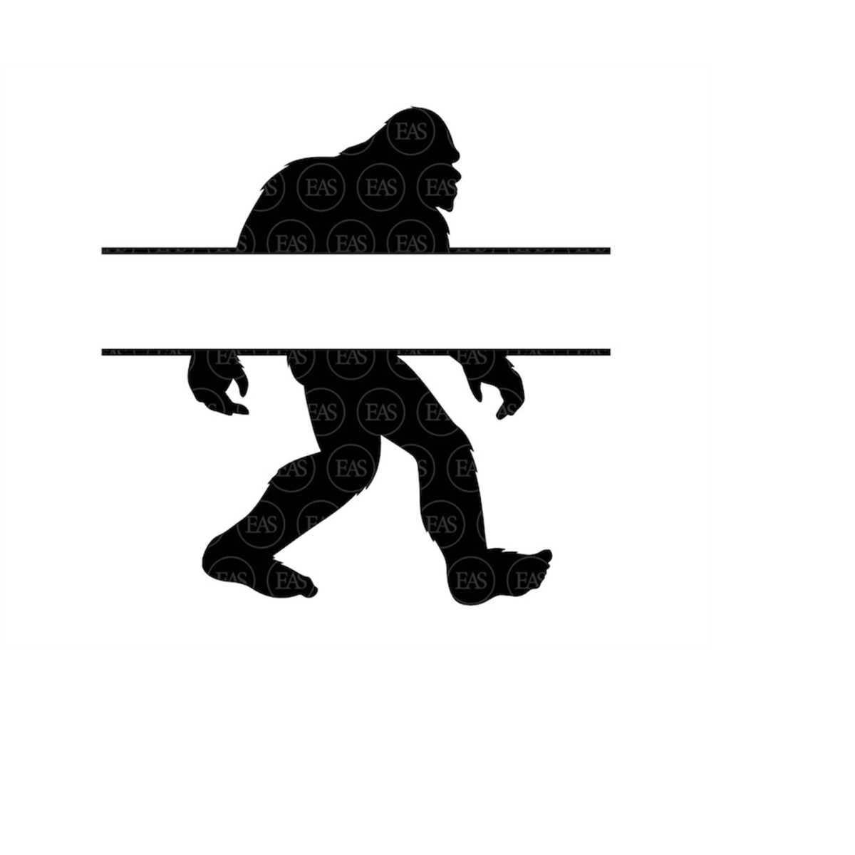 Bigfoot Monogram Svg, Big Foot Split Name Frame Svg, Yeti Sv | Inspire ...