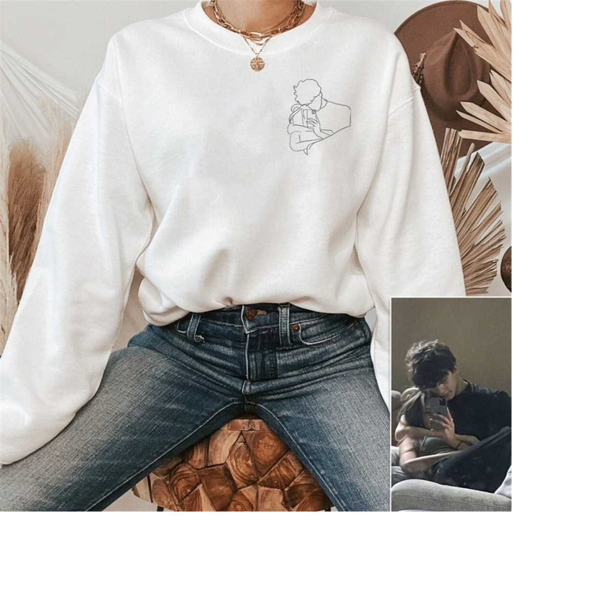 Custom Line Drawing Portrait from Photo Shirt, Photo Portrai - Inspire ...