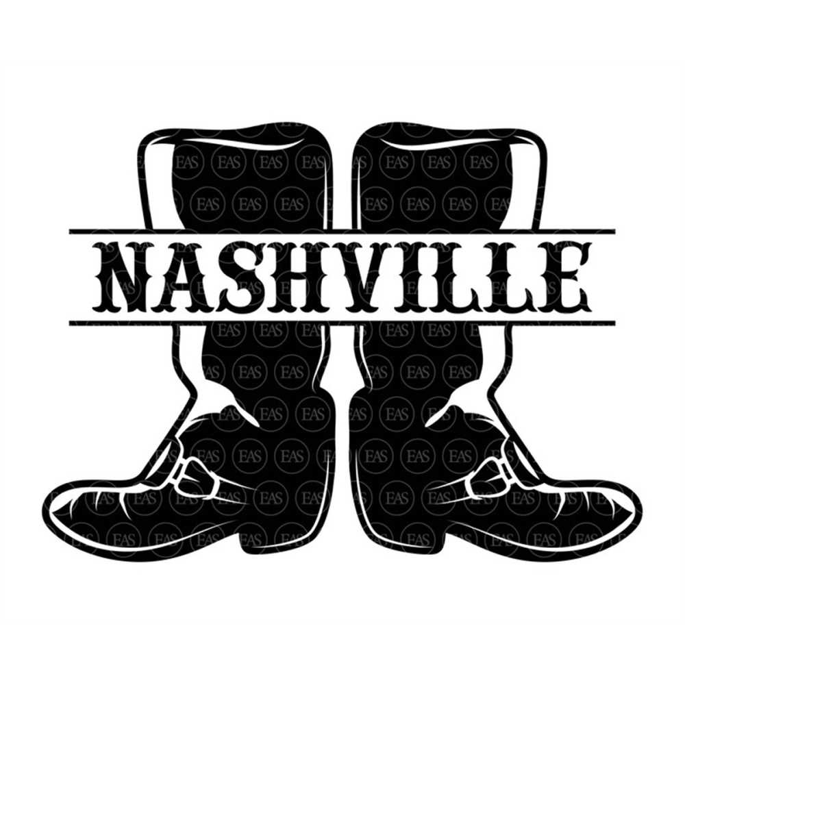 Nashville Svg, Cowboy Boots Monogram Svg, Split Name Frame, - Inspire ...