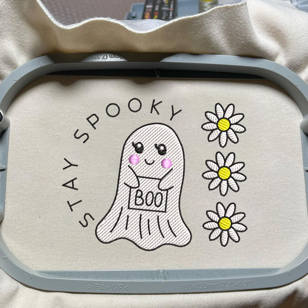 Spooky Boo Embroidery Machine Design, Spooky Halloween Embro | Inspire ...
