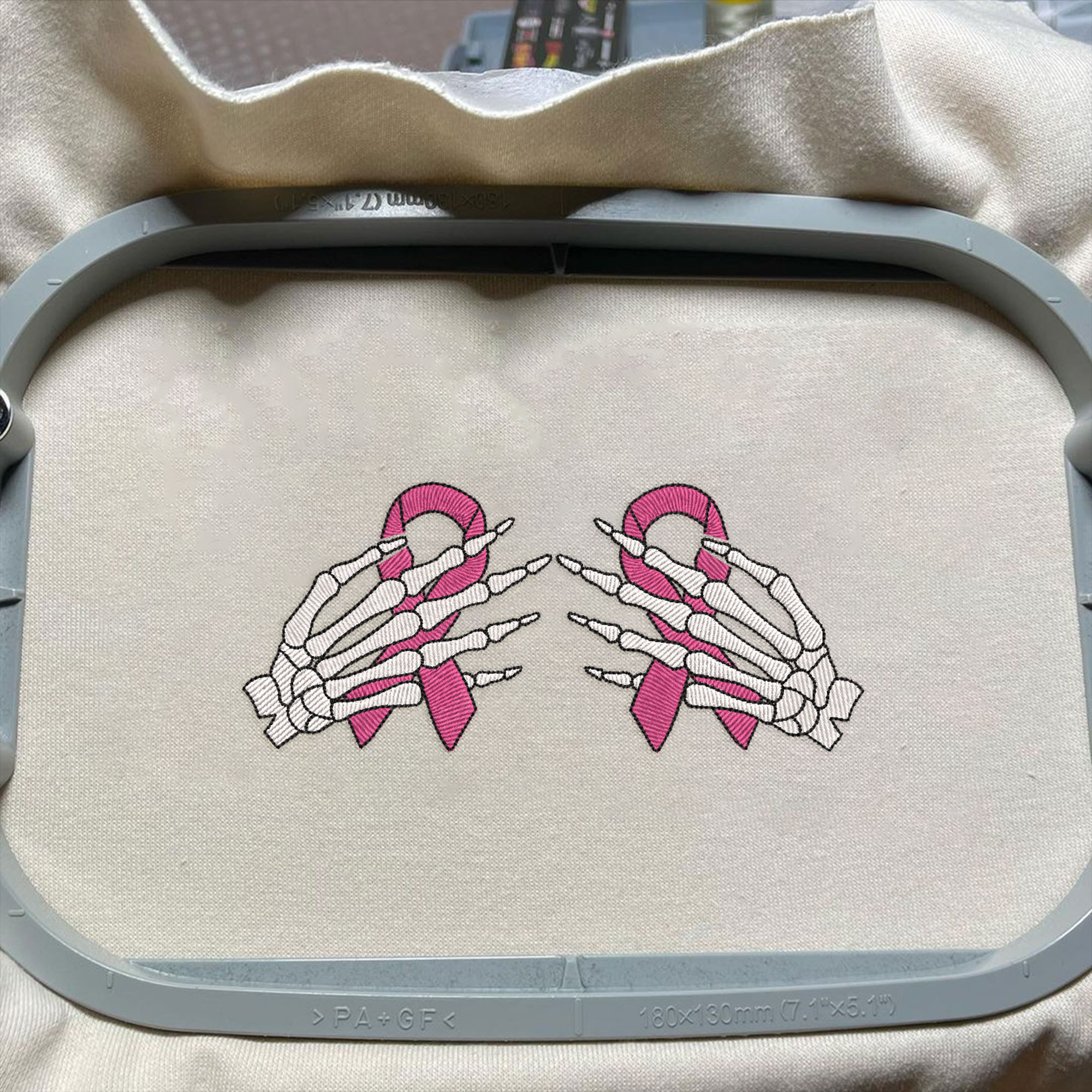 Skeleton Hand Embroidery Design, Support Cancer Embroidery D - Inspire ...