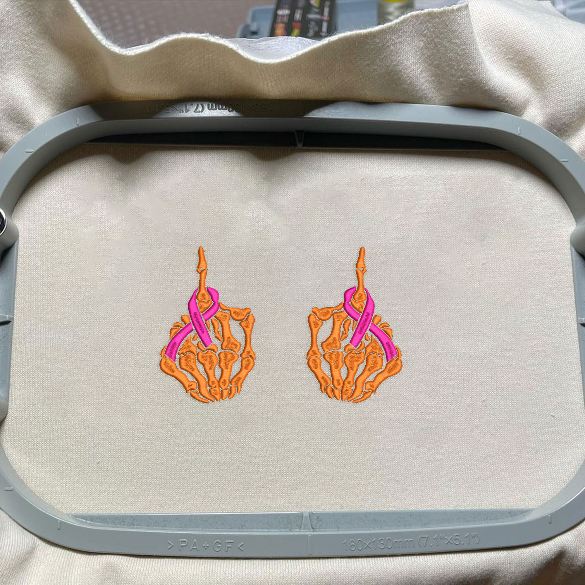 Skeleton Hand Embroidery Design, Support Cancer Embroidery D | Inspire ...