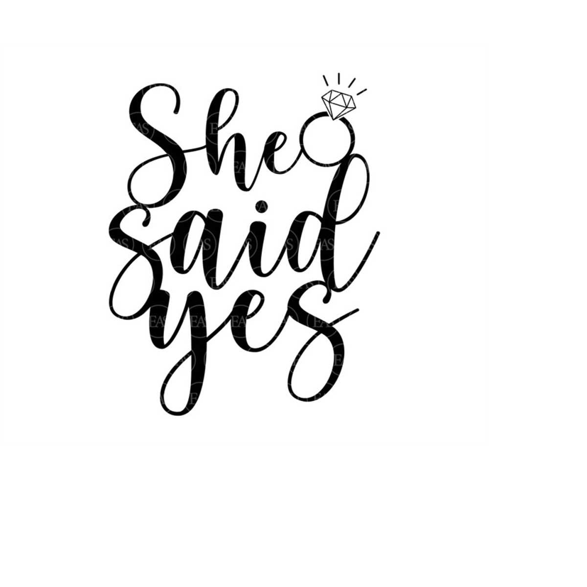 She Said Yes Svg, Cake Topper Svg, Engaged Svg, Bride To Be | Inspire ...