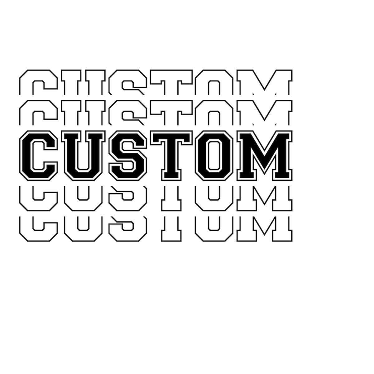 Custom Stacked Svg, Custom Mirror Text Svg, Varsity Font, Sp | Inspire ...